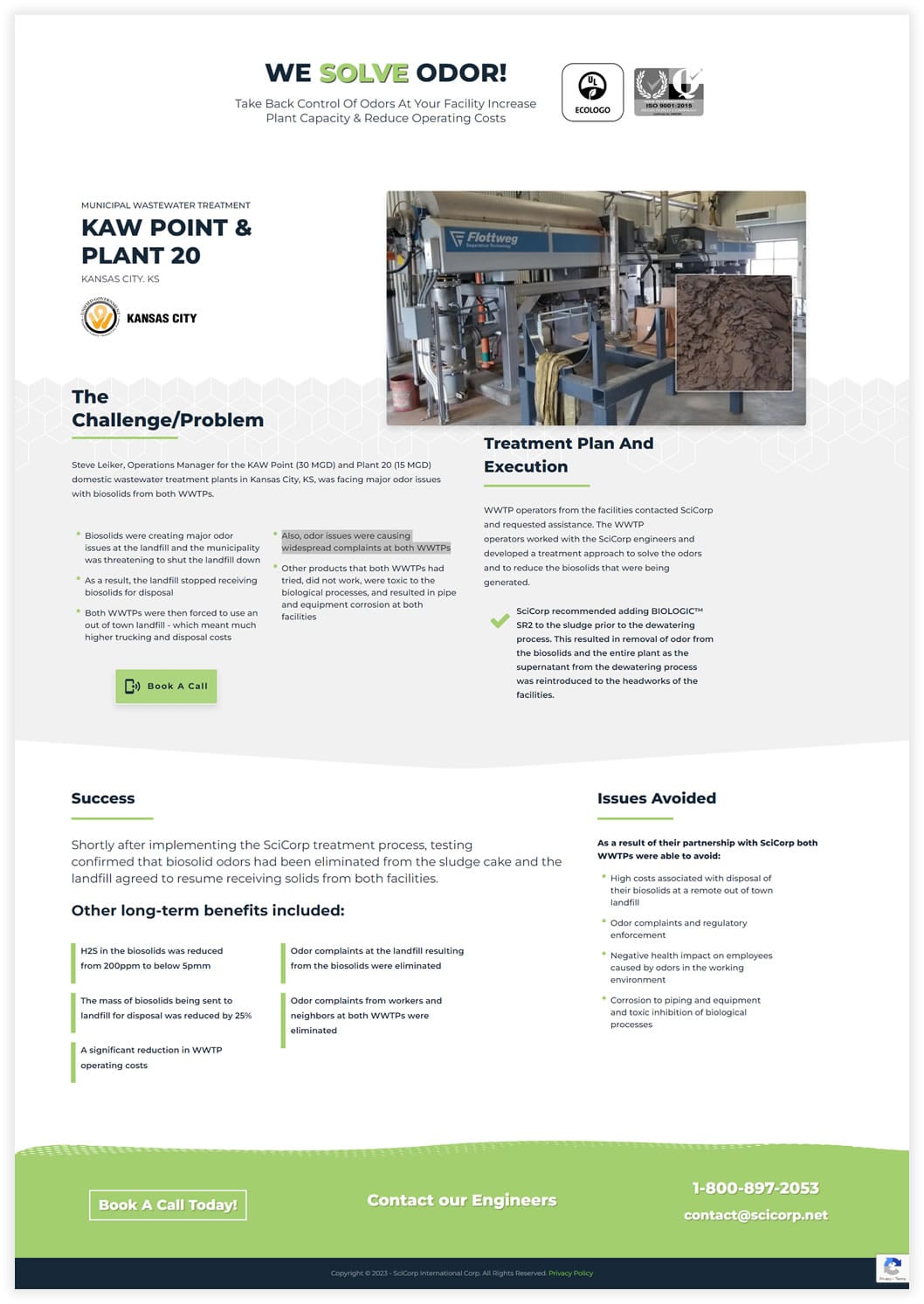 Sludge Odor Control - SciCorp